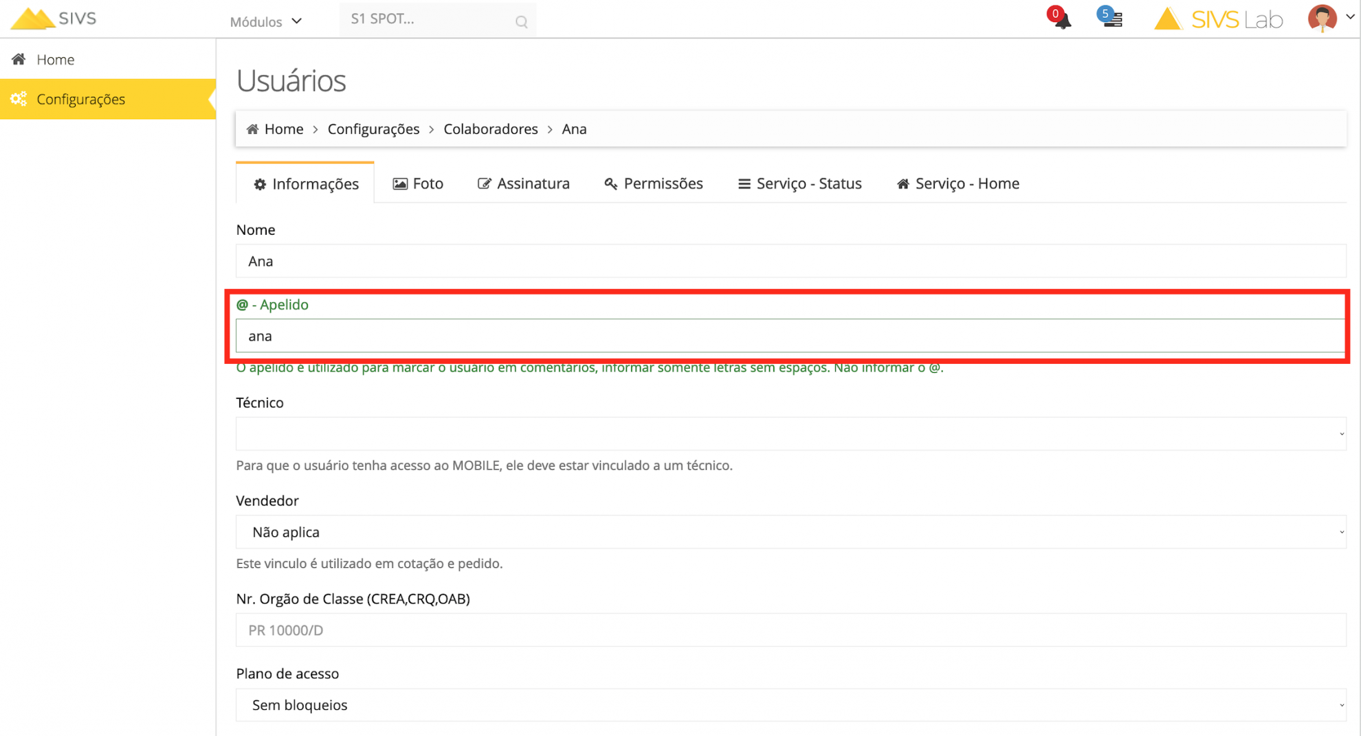 Colaboradores | Adicionar colaborador – SIVS